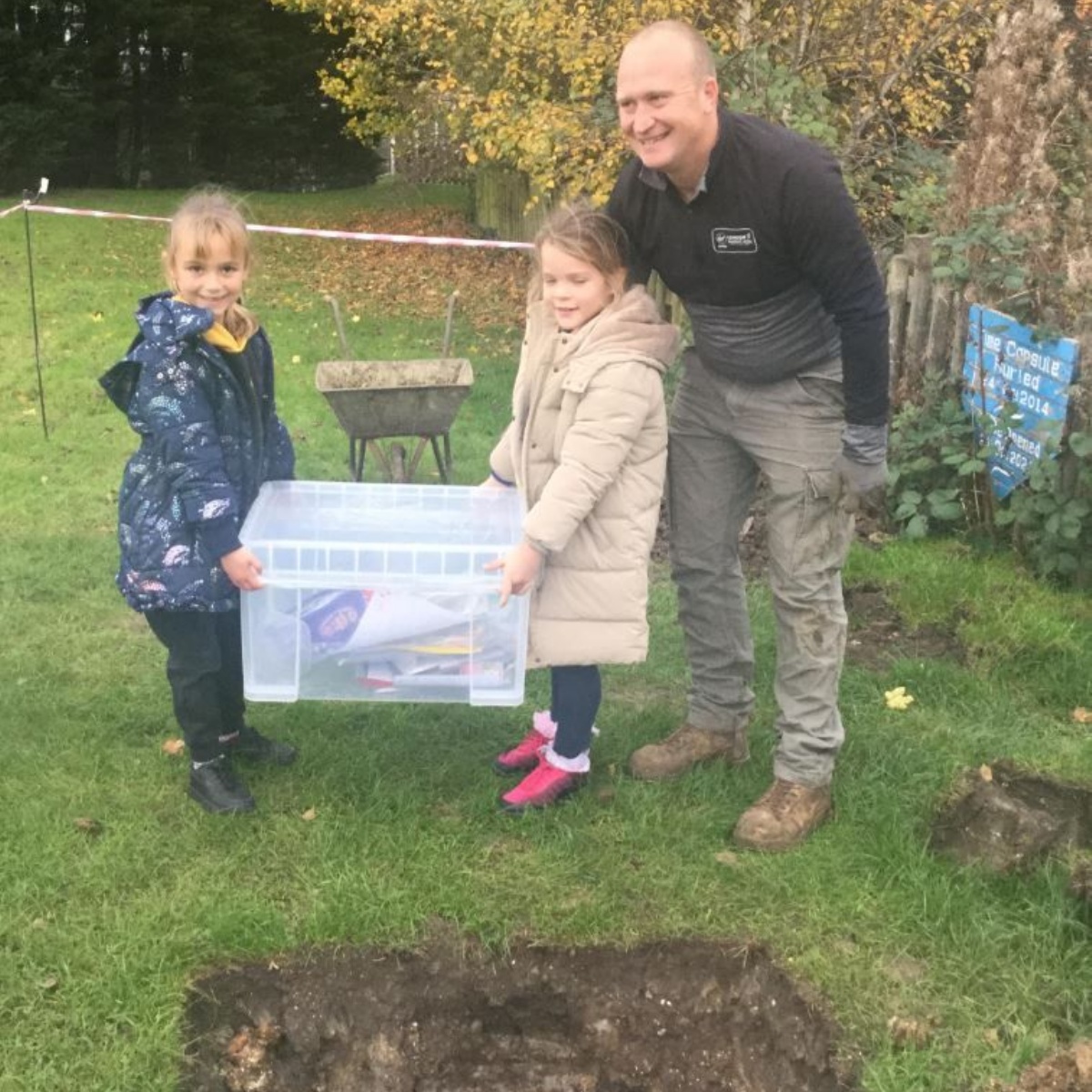 Poverest Primary School - Re-burying our Time Capsule